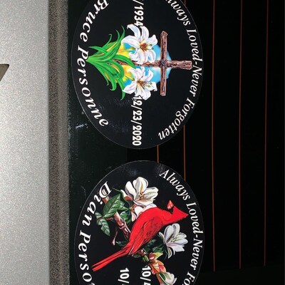 In Memory of Personalized Vinyl Decal Cardinal Theme Always Loved Never ...