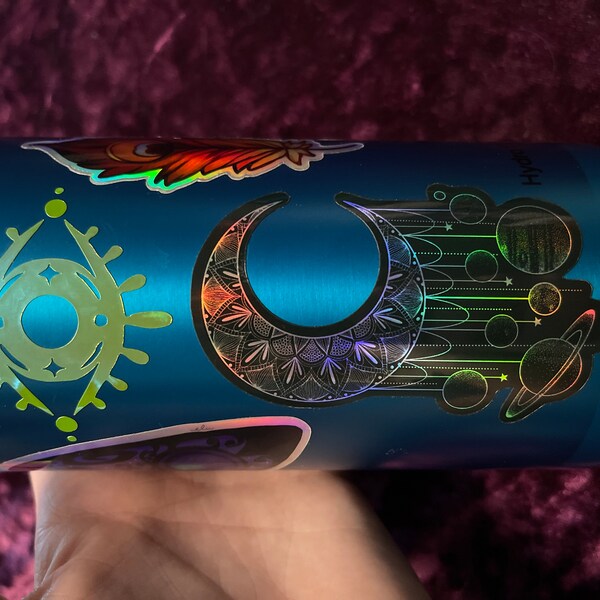 Galactic Moon Holographic Sticker - Etsy