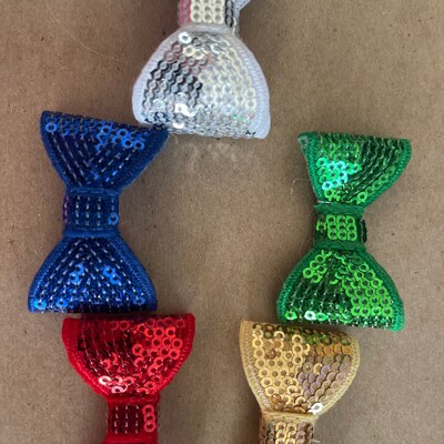 Sequin Bows Appliques Wholesale 2 Sequined Bows 2 Inch You Choose Color ...