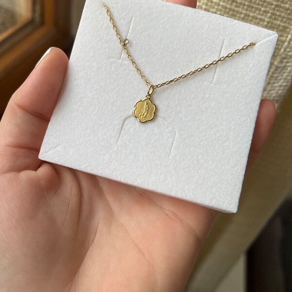 14 Kt Solid Gold Miraculous Medals Pendant /medalla Virgen La ...