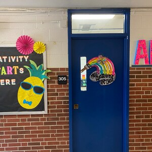Welcome to Art Class Art Teacher Door Hanger Classroom Decor Paint ...