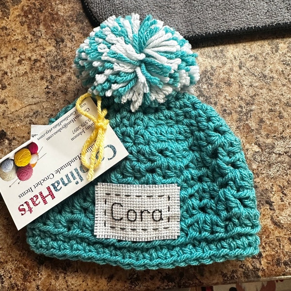 Monogrammed Baby Boy Winter Hat, Baby Boy Hat, Personalized Baby Hat ...