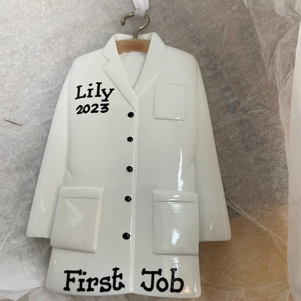 White Lab Coat Personalized Christmas Ornament- Nurse, RN, Lab ...