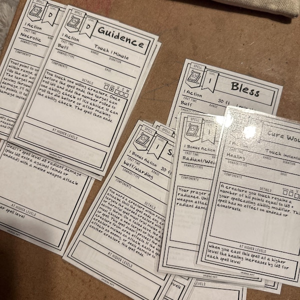 Blank Illustrated PDF Spell and Scroll Cards for Dungeons and Dragons ...