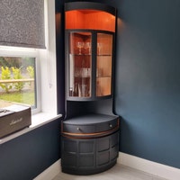Tall and Low Curved Corner Drinks Cabinets by Nathan. - Etsy UK