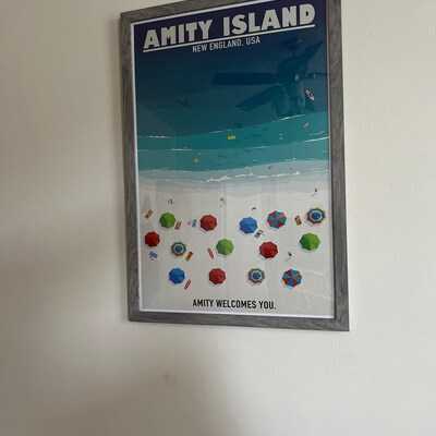 Jaws Amity Island Vintage Tourism Travel Style Poster amity Means ...