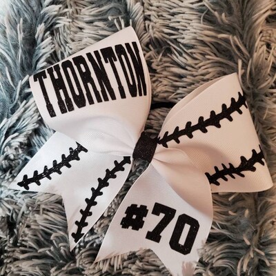 Softball Bow/ Custom Softball Bows, Number on Bow, Softball Number Bow ...
