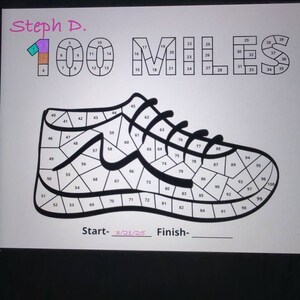 100 Mile Bike Tracker: Cycle Challenge Printable for Motivation ...