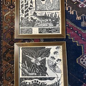 Mini Cicada Linocut Print - Etsy