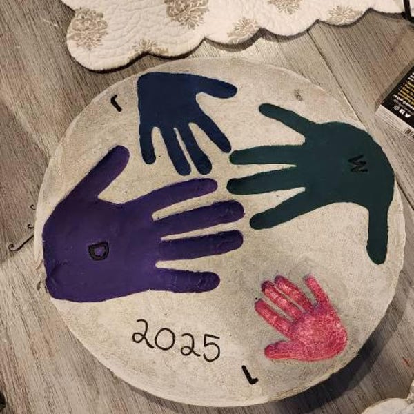 Large Stepping Stone Kit, 12 or 14 Inch Stepping Stone, Handprint ...