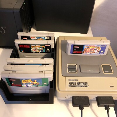 Super Nintendo SNES Game Cartridge Tray holds 10 Rack/stand/storage/box ...