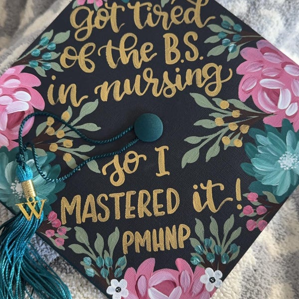 Hand Painted, Hand Lettered Custom Graduation Cap TOPPER - Painted ...