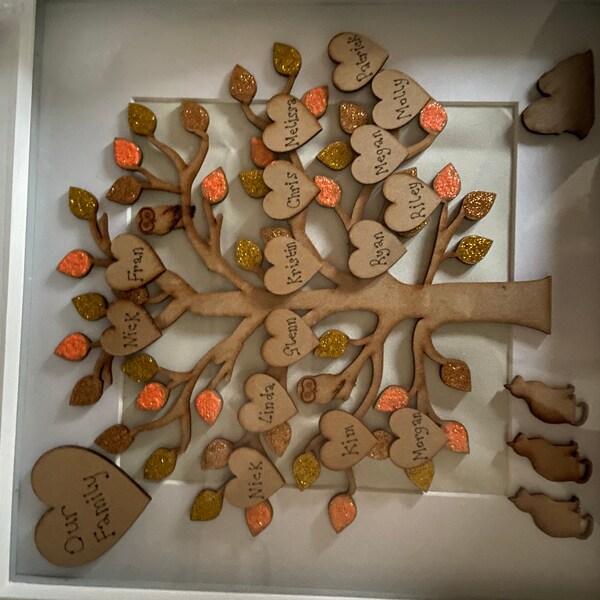 Large Family Tree Picture Box Frame Personalised up to 35 Names - Etsy