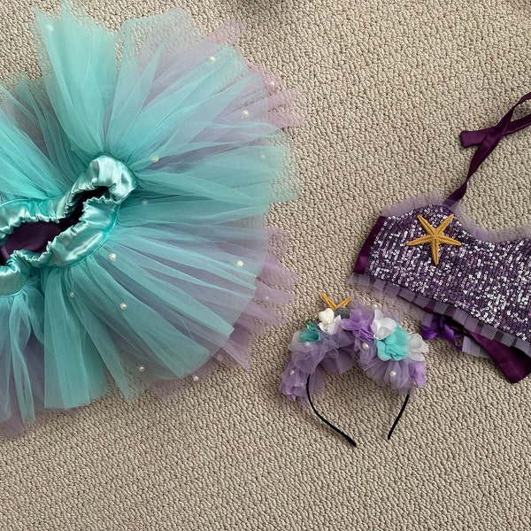 Toddler Mermaid Inspired Purple Costume,baby Girl Mermaid Outfit ...