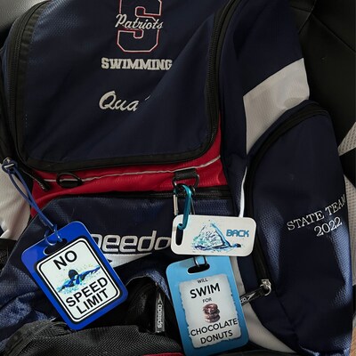 Backstroke, Swim Bag Tag, Luggage Tag, Swim Party Idea, Triathlon ...