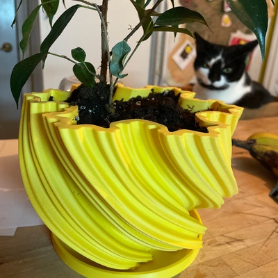 Planter Pot With Drainage, Sky Blue Fractal Design for Small and Large ...