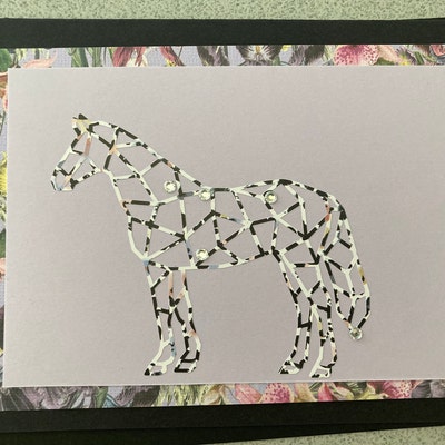 Artsy Pawing Horse hbd Card - Etsy