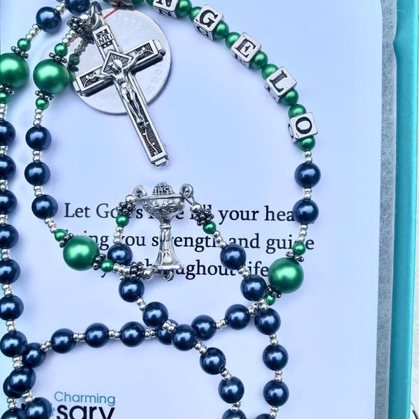 First Communion Rosary for Boys Communion Gift, Personalized Rosary ...
