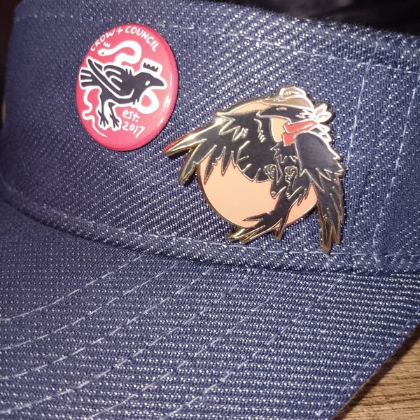 Crow Cowboy "yeecaw" Enamel Pin - Etsy