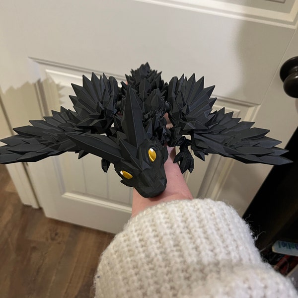 Extra Large Black Dragon 3D Printed Articulating Dragon - Etsy