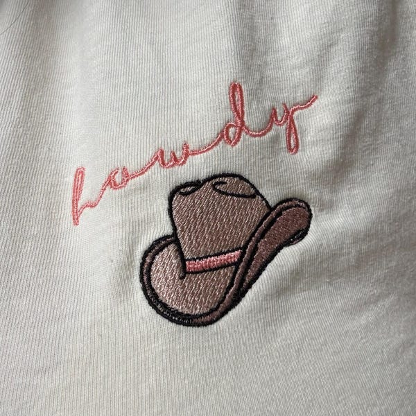 Comfort Colors Howdy Embroidered Short Sleeve T-shirt - Embroidered T ...