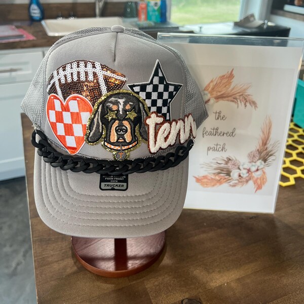 Orange Checkered Game Day Patch, Iron on Patch, Chenille Sequin Patch, DIY Patch, Preppy ...