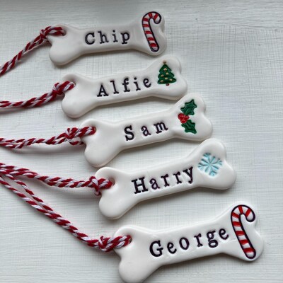 Dog Bone Personalised Clay Decorations Pets, Personalised, Handmade ...