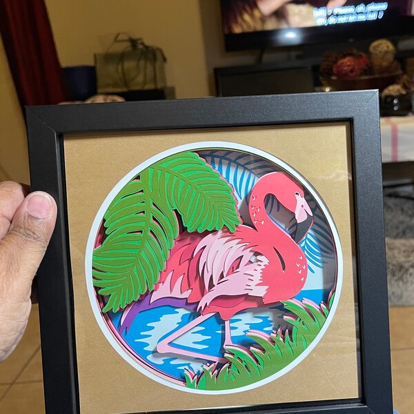 3D FLAMINGO Svg - TROPICAL Shadow Box - for Cricut - for Silhouette - Etsy
