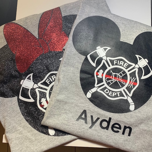 Firefighter Disney Shirt, Firefighter Shirt, Firefighter Mickey ...