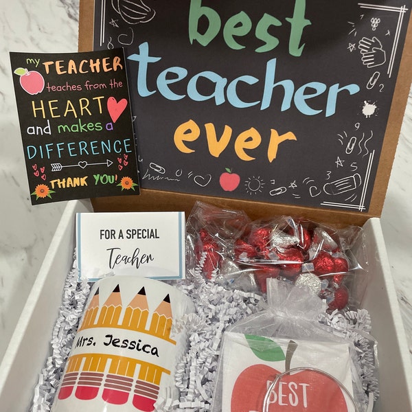 Teacher Gift Box Set - Personalized Teacher Gift - Teacher Gift Set ...