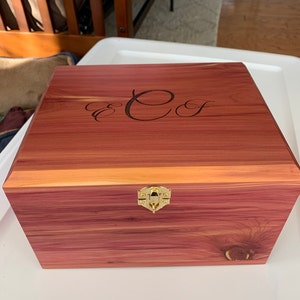 Engraved Cedar Wine Box With Lock or Latch Hand Rubbed | Etsy