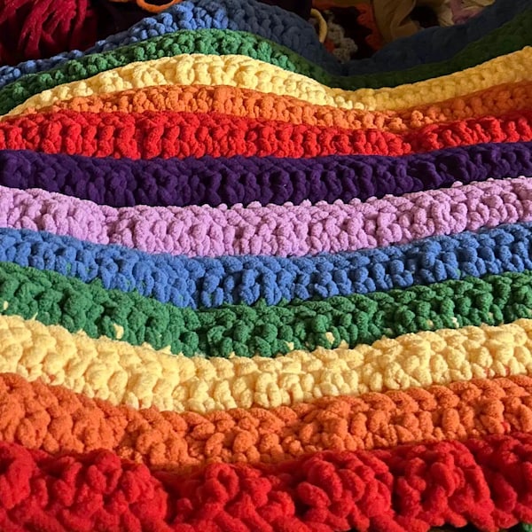 CROCHET PATTERN & VIDEO/ Chunky Cabin Throw, Jumbo Blanket Yarn Pattern ...