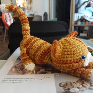 Crochet Tabby Cat Pattern PDF, Brown Red Striped Kitty Crochet Tutorial ...