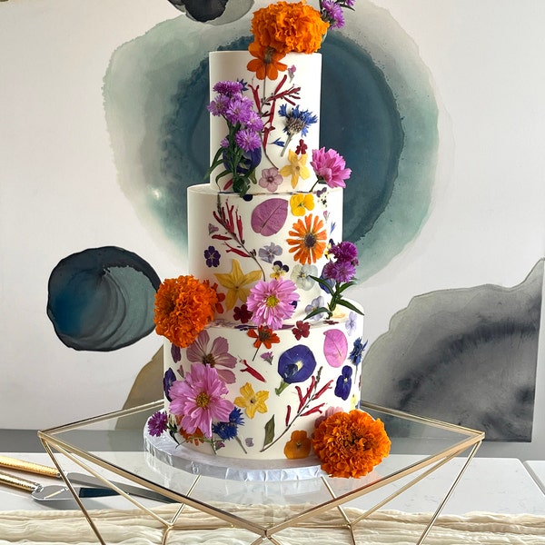 120 Edible Pressed Flowers, Pastel Cupcake Blend, Organic Foodsafe Chem ...