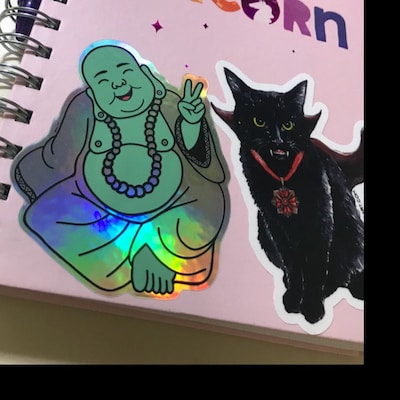 Holographic Fat Laughing Buddha Vinyl Sticker Decal for Car, Laptop ...