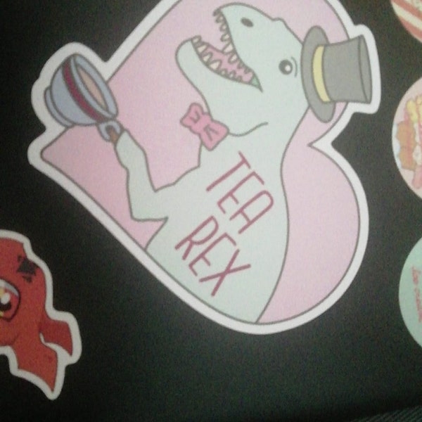 Tea Rex Sticker T-rex Tyrannosaurus Rex Tea Lover Sticker Tea Lover ...
