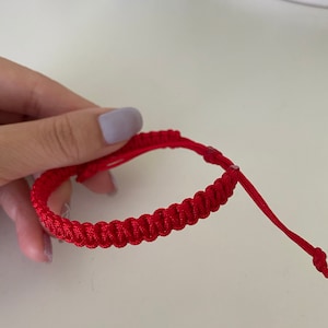 Red Cord Bracelet, Red String Bracelet, Red Lucky Bracelet, Braid ...