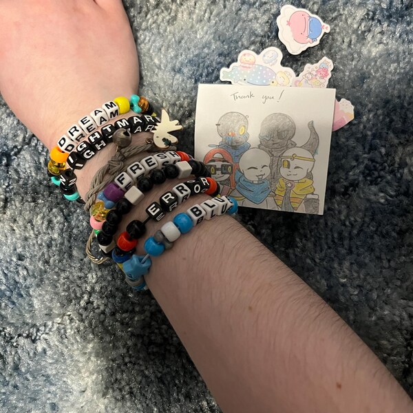 Undertale AU Inspired Handmade Character Kandi Bracelets + Custom AU ...