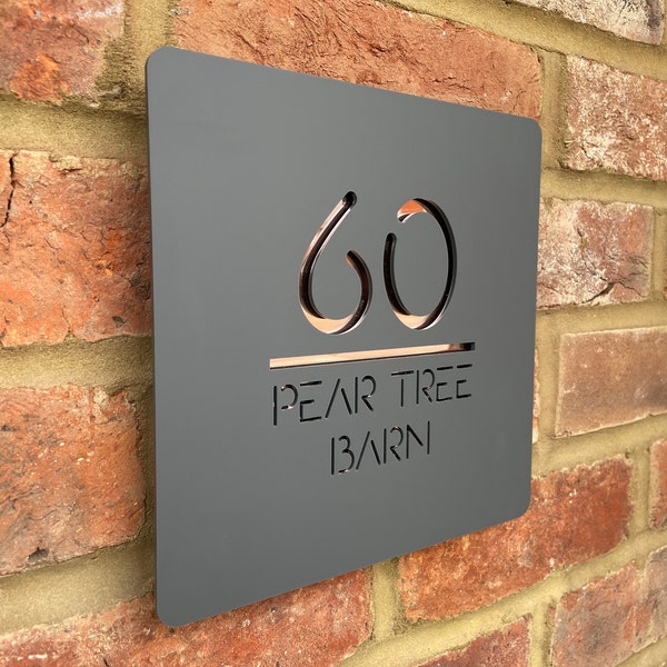 Large Laser Cut Stylish Square House Number | House Sign | Door Number ...