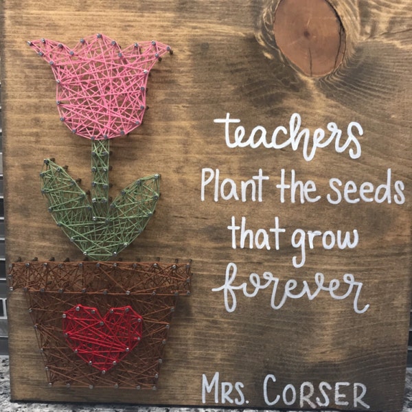 Teacher Gift, Personalized Teacher Sign, Lettered Gifts, String Art for ...