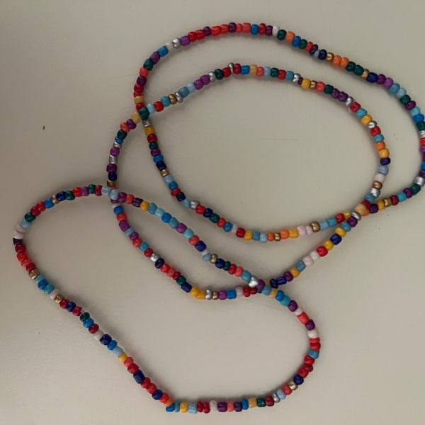 Single Strand Confetti Seed Bead Bracelet, Friendship Bracelet ...