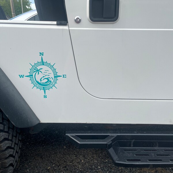 Beach Theme Nautical Compass Vinyl Sticker Hood Decal Fits Jeep ...