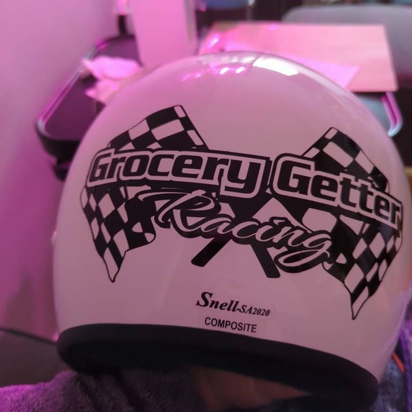Personalized Racing Name With Checkered Flags Decal Sticker - Etsy