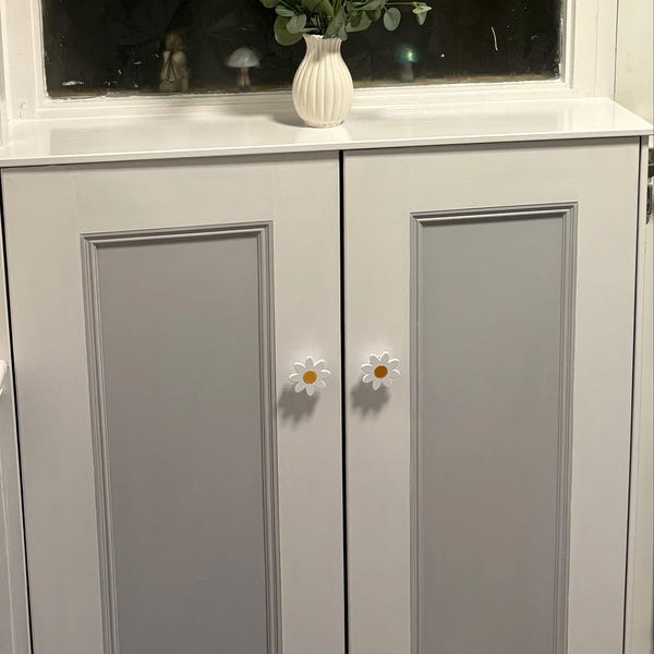 Large Daisy Flower Wardrobe Handles, Flower Bedroom Decor, Flower ...