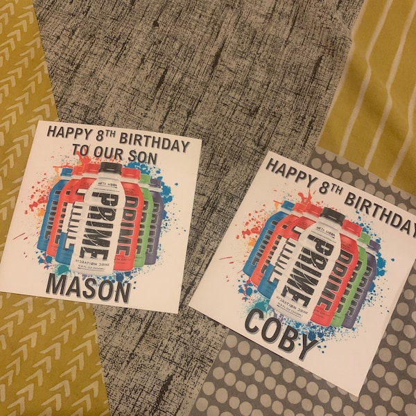 Personalised Prime Birthday Card , Prime Hydration Birthday Card ...