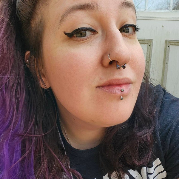 Titanium Opal Vertical Labret, Rook Earring, VCH Piercing, Implant ...