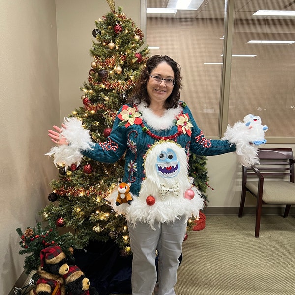 Yeti Abominable Snowman Sweater, Tacky Ugly Christmas Sweater, Gorgeous ...