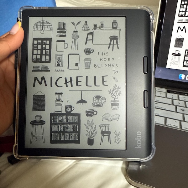 Customizable Kobo Screensaver: Café & Bookshop E-ink Art - Etsy
