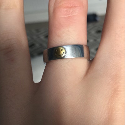 Silver Smiley Face Ring Stackable Smiley Face Ring Emoji - Etsy UK