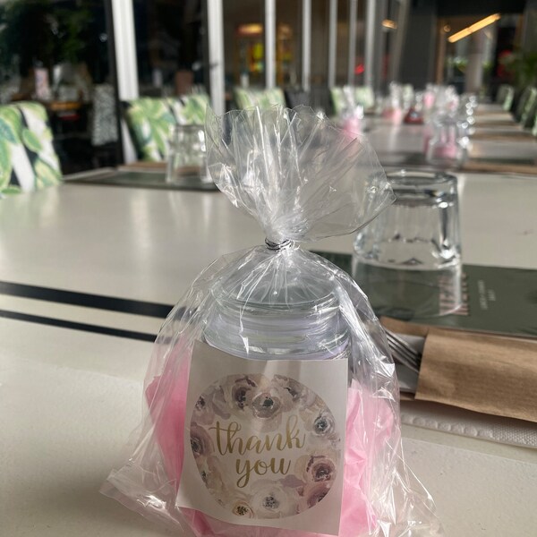 Thank You PNG Circle, Pink Cream Floral Border Gold Text for DIY Round ...